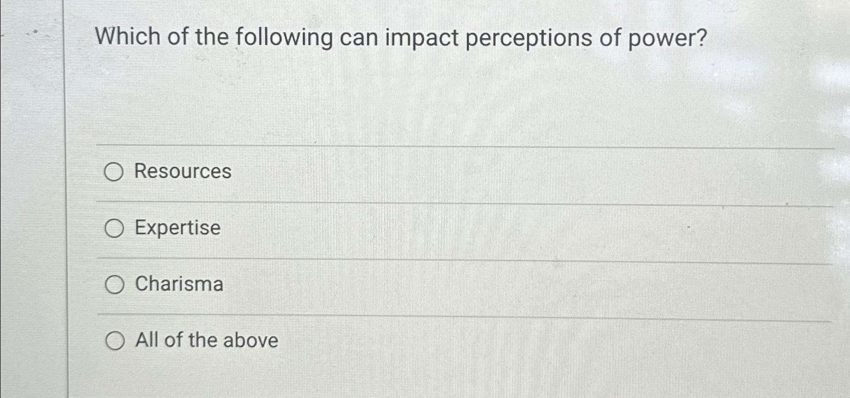 Solved Which of the following can impact perceptions of | Chegg.com
