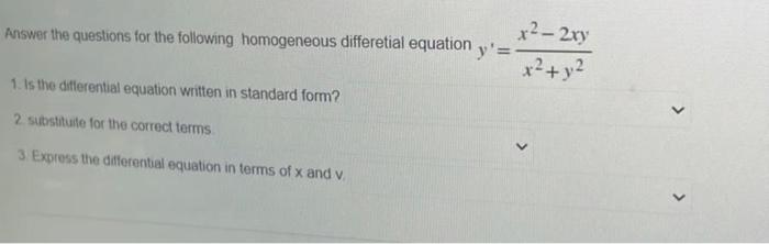 Solved Answer the questions for the following homogeneous | Chegg.com