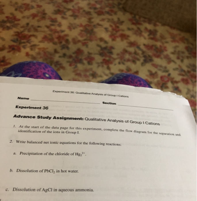 Solved Experiment 36. Qualitative Analysis of Group 1 | Chegg.com