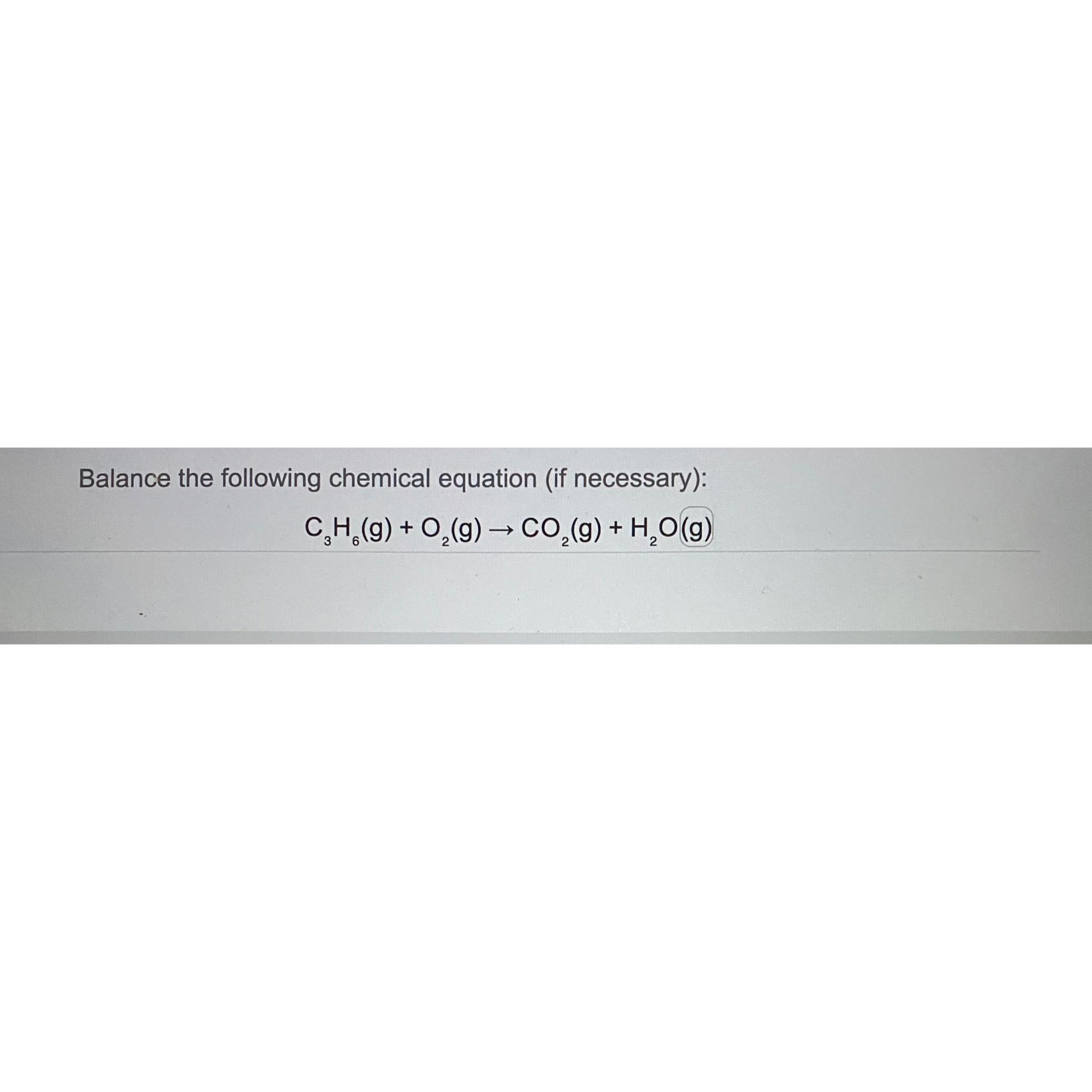 Solved Balance the following chemical equation (if | Chegg.com
