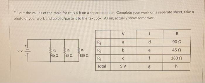 Solved Fill out the values of the table for cells a-h on a | Chegg.com