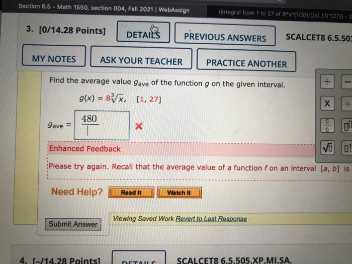 Solved Section 6.5 - Math 1550, section 004, Fall 2021 | | Chegg.com