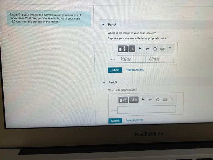 Solved Examining your image in a convex mirror whose radius | Chegg.com