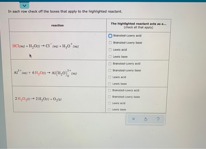 Solved In each row check off the boxes that apply to the | Chegg.com