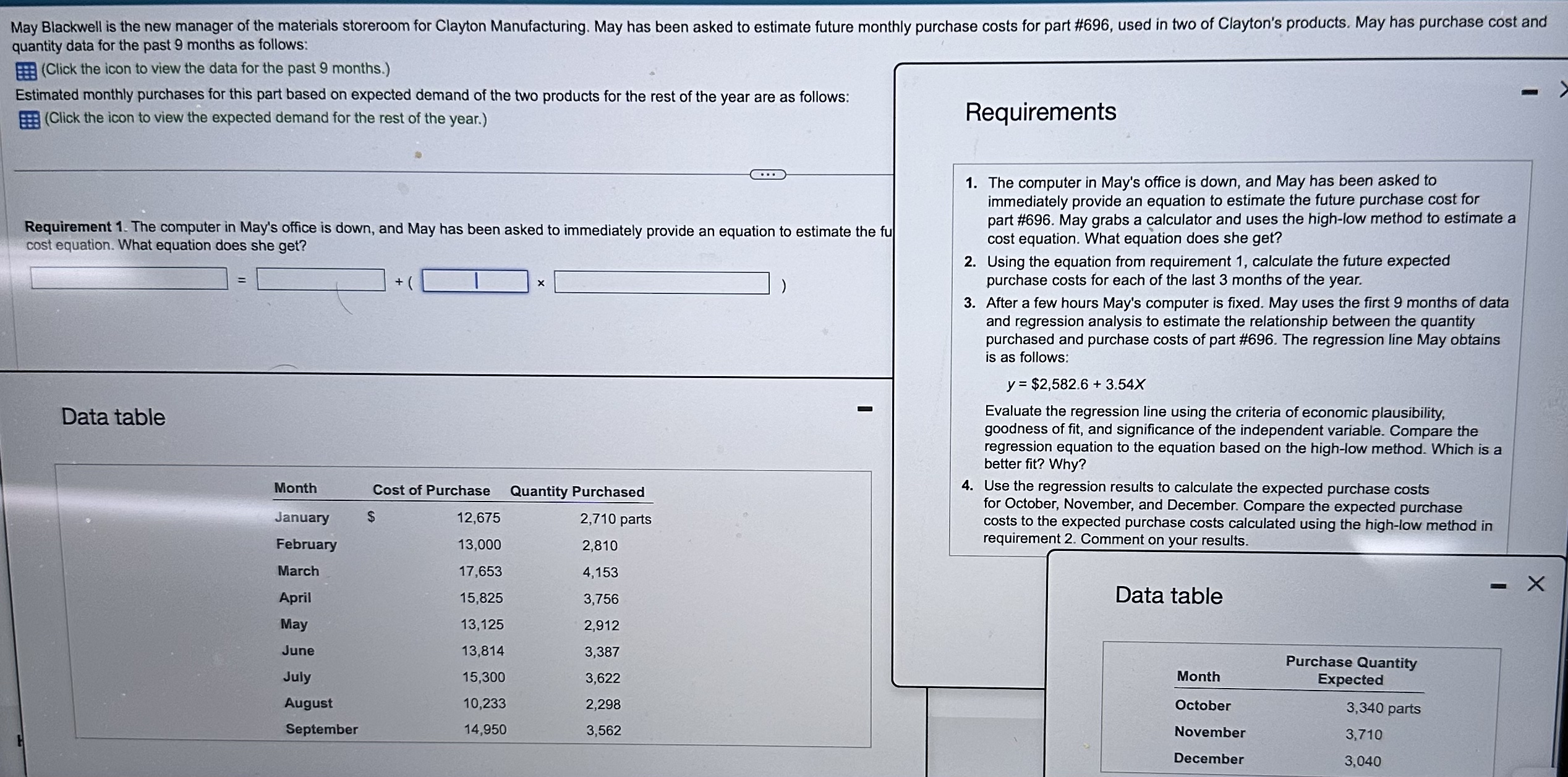 Solved May Blackwell is the new manager of the materials | Chegg.com