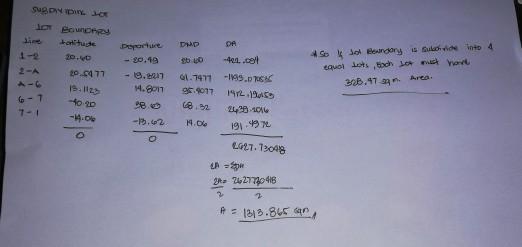 Solved Subdivide the lot and Give the Technical description | Chegg.com