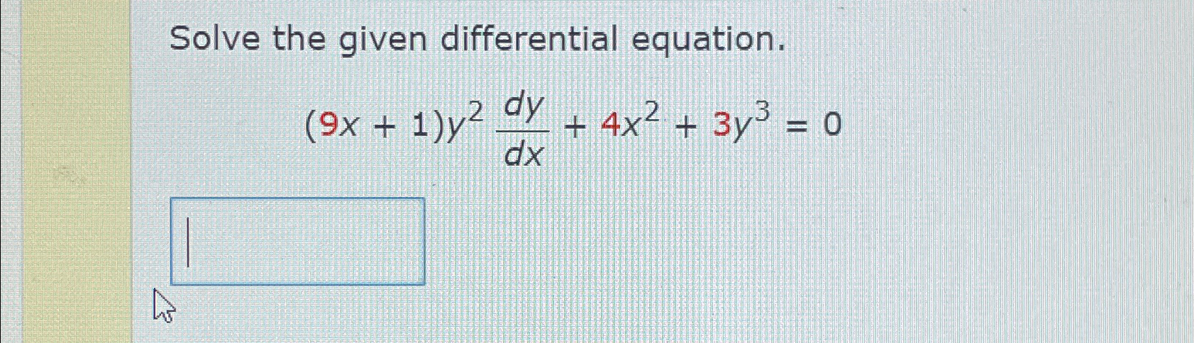 Solved Solve the given differential | Chegg.com