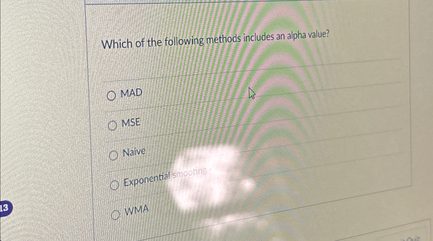 Solved Which of the following methods includes an alpha | Chegg.com