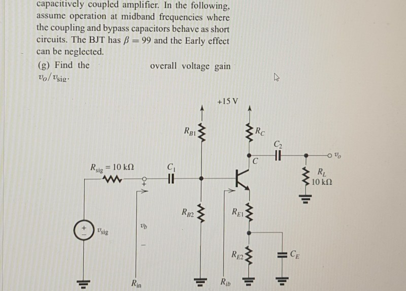 capacitively coupled amplifier. In the following, | Chegg.com