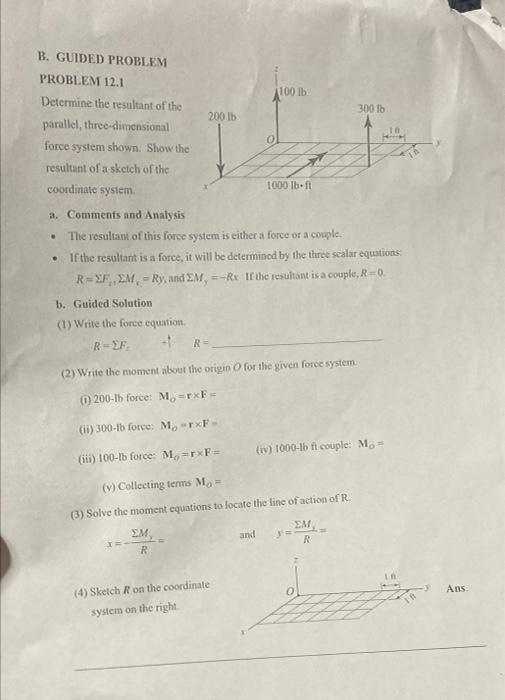 Solved B. GUIDED PROBLEM PROBLEM 12.1 Determine the | Chegg.com
