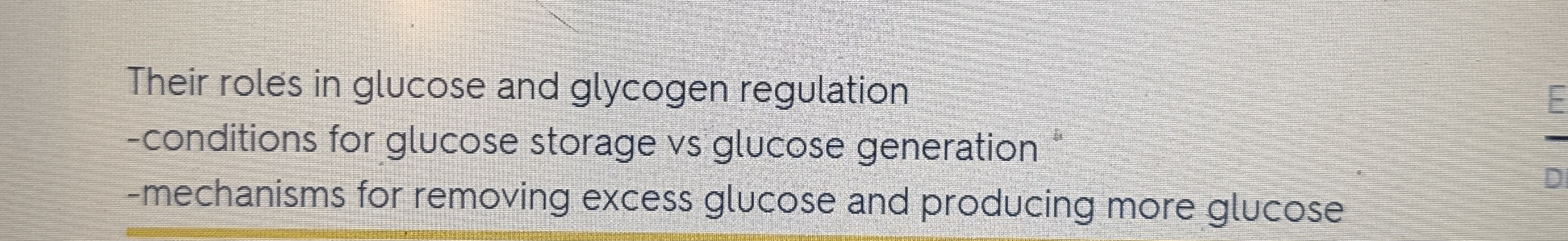 Solved Their roles in glucose and glycogen | Chegg.com