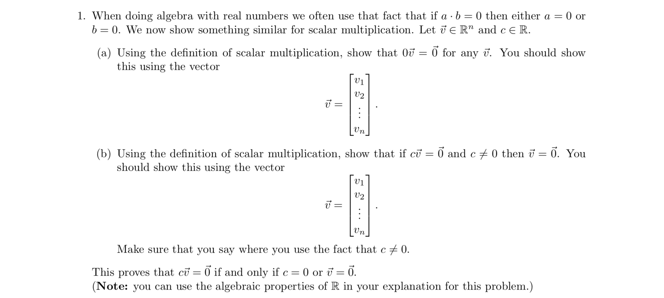 Solved When doing algebra with real numbers we often use | Chegg.com