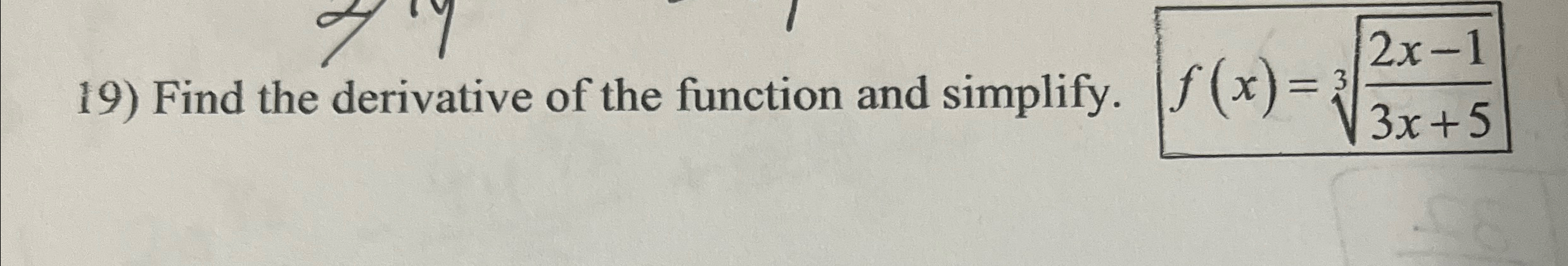 Solved Find the derivative of the function and simplify. | Chegg.com