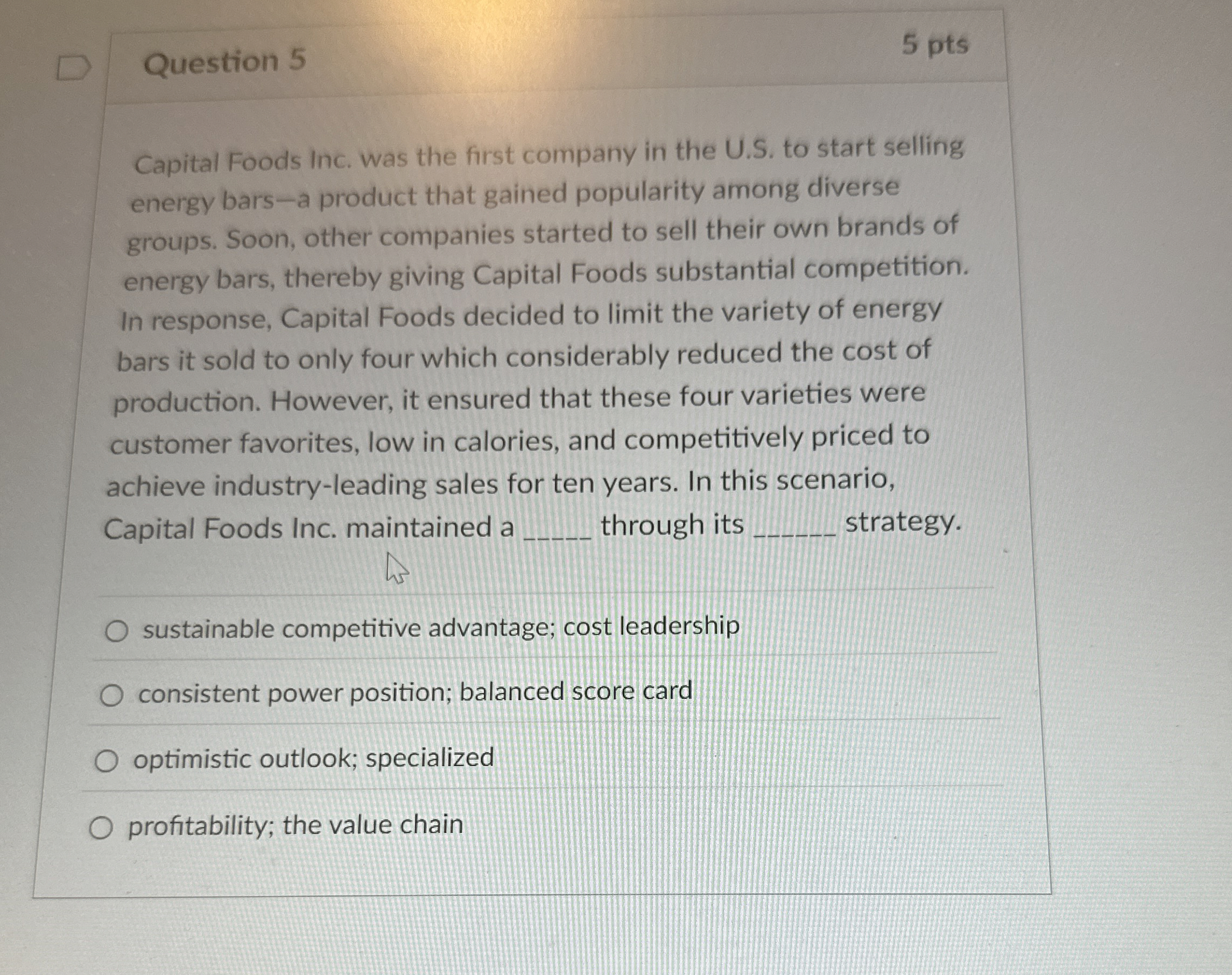 Solved Question 5Capital Foods Inc. was the first company in | Chegg.com