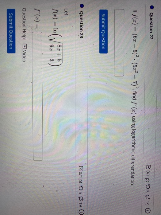Solved Question 22 B0/1 pt 5519 If f(x) = (6x – 5)2 · (5x² + | Chegg.com Solved Question 22 B0/1 pt 5519 If f(x) = (6x – 5)2 · (5x² + | Chegg.com