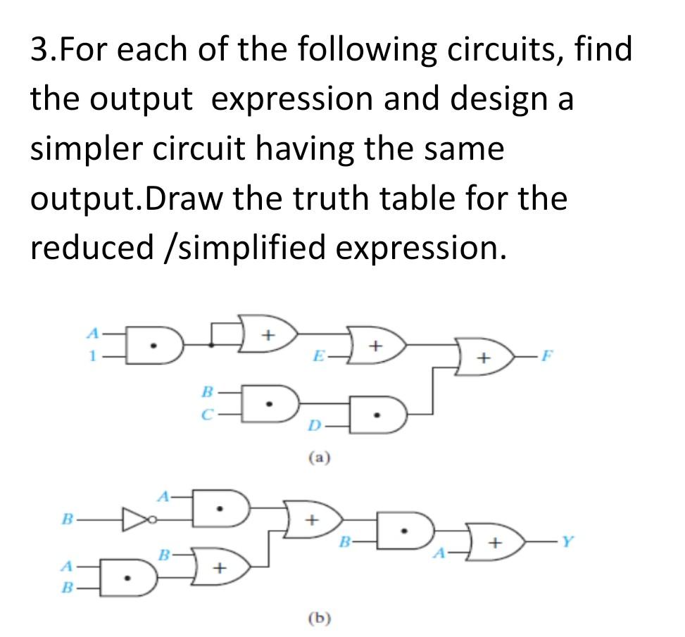 Solved 3. For each of the following circuits, find the | Chegg.com