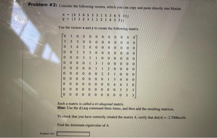 Solved Problem #4: What matlab command, or combination of | Chegg.com