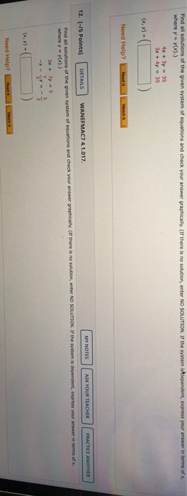 Solved Find all solutions of the given system of equations | Chegg.com