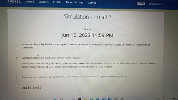 Typist. Home Lessons Profile Timed Writing Games | Chegg.com