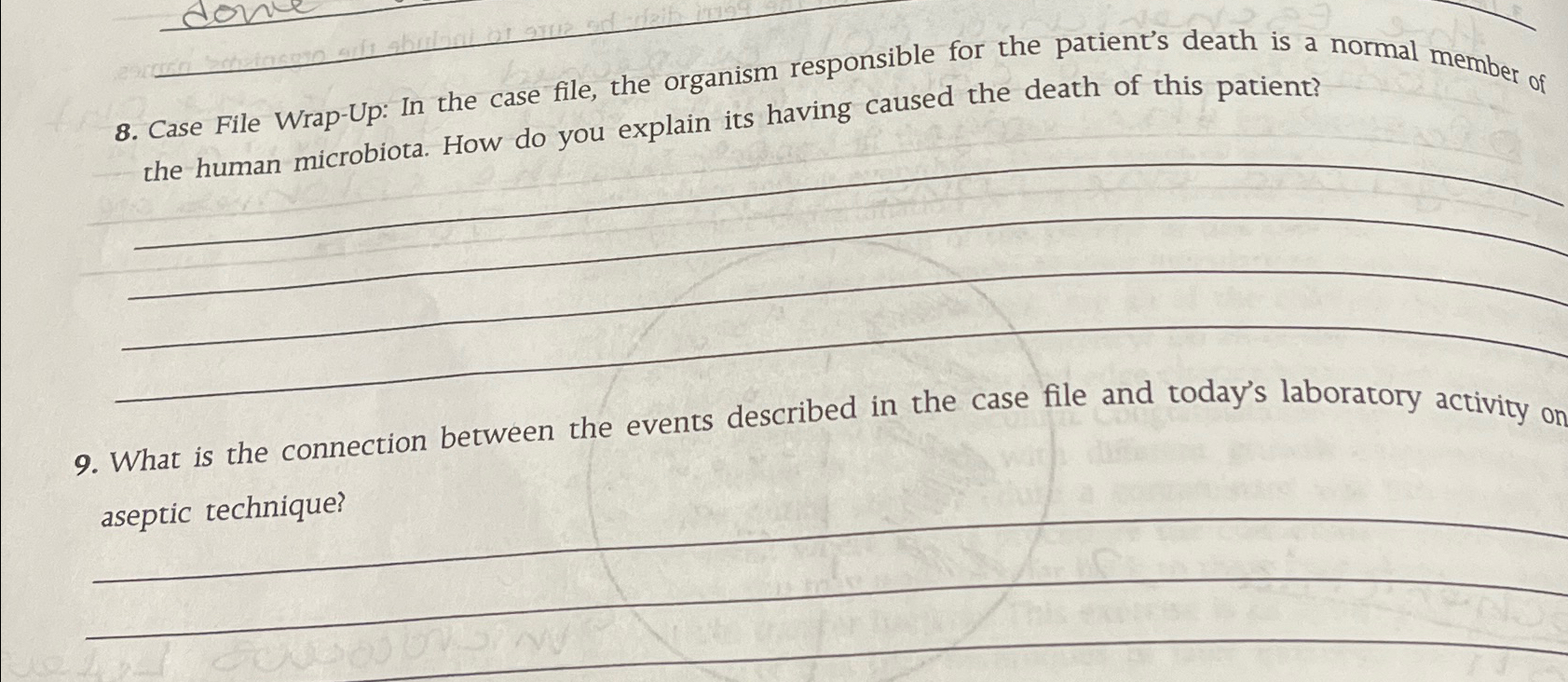 Solved Case File Wrap-Up: In the case file, the organism | Chegg.com