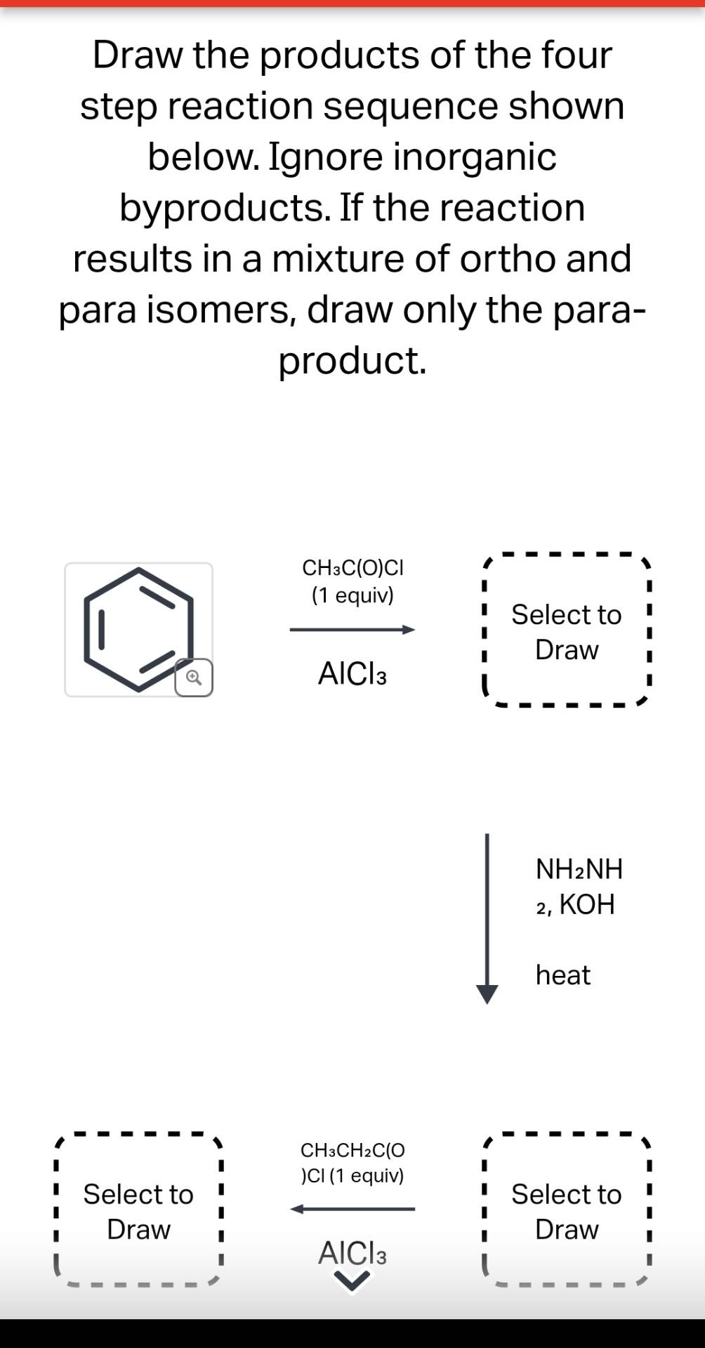 Solved Draw the products of the four step reaction sequence | Chegg.com