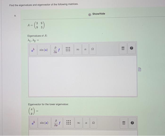Solved Find the eigenvalues and eigenvector of the following | Chegg.com
