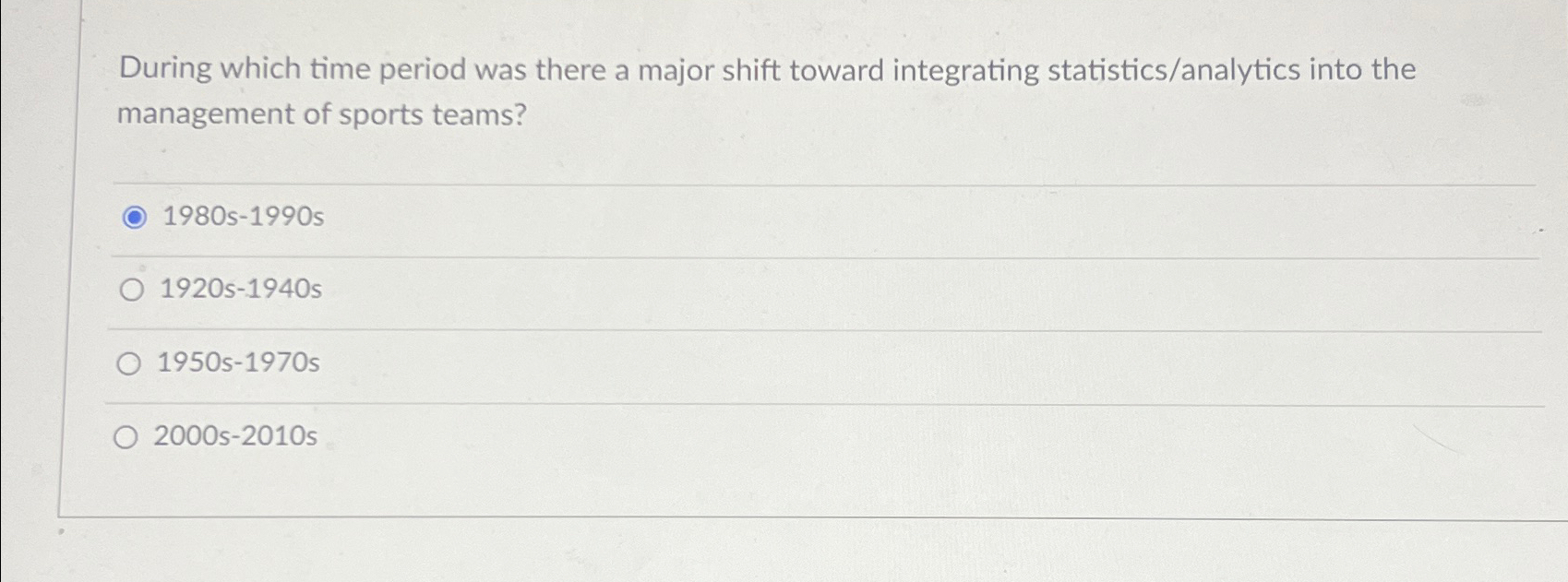 Solved During which time period was there a major shift | Chegg.com