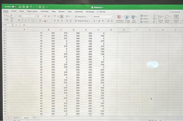 Modify the Walton xisx file, Part 2, so that the | Chegg.com