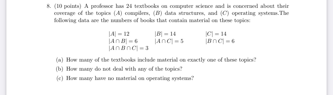 Solved (10 ﻿points) ﻿A professor has 30 ﻿textbooks on | Chegg.com