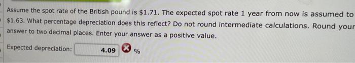 Solved Assume the spot rate of the British pound is $1.71. | Chegg.com