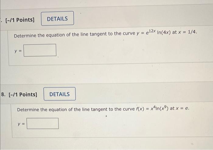 Solved Determine the equation of the line tangent to the | Chegg.com