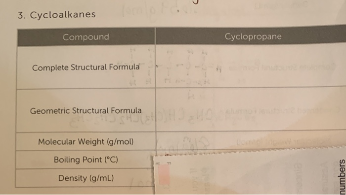 Solved Compound Cyclobutane Complete Structural Formula | Chegg.com