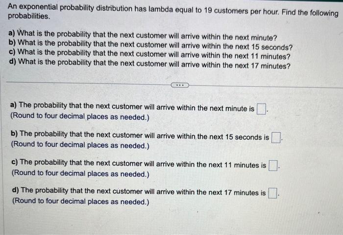 Solved An exponential probability distribution has lambda | Chegg.com