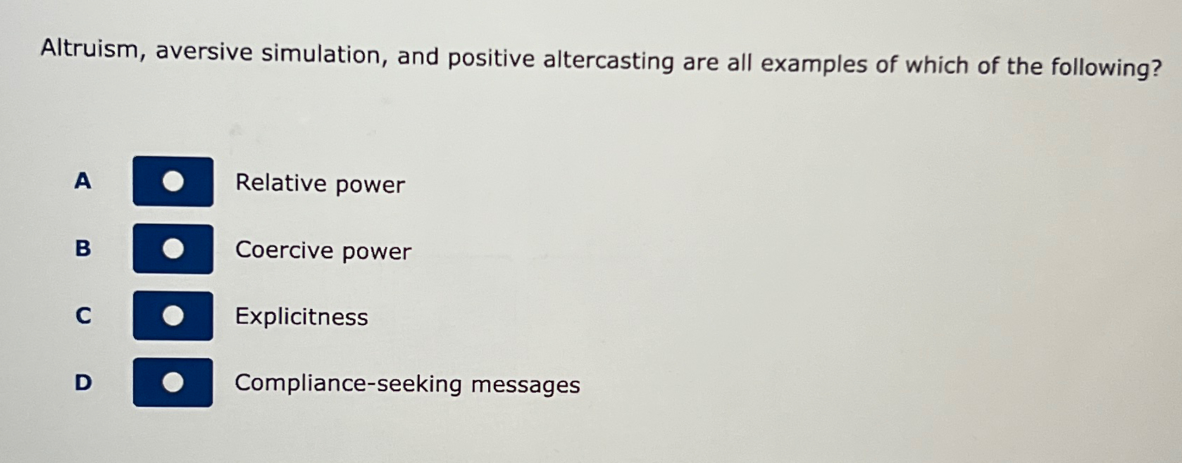 Solved Altruism, aversive simulation, and positive | Chegg.com