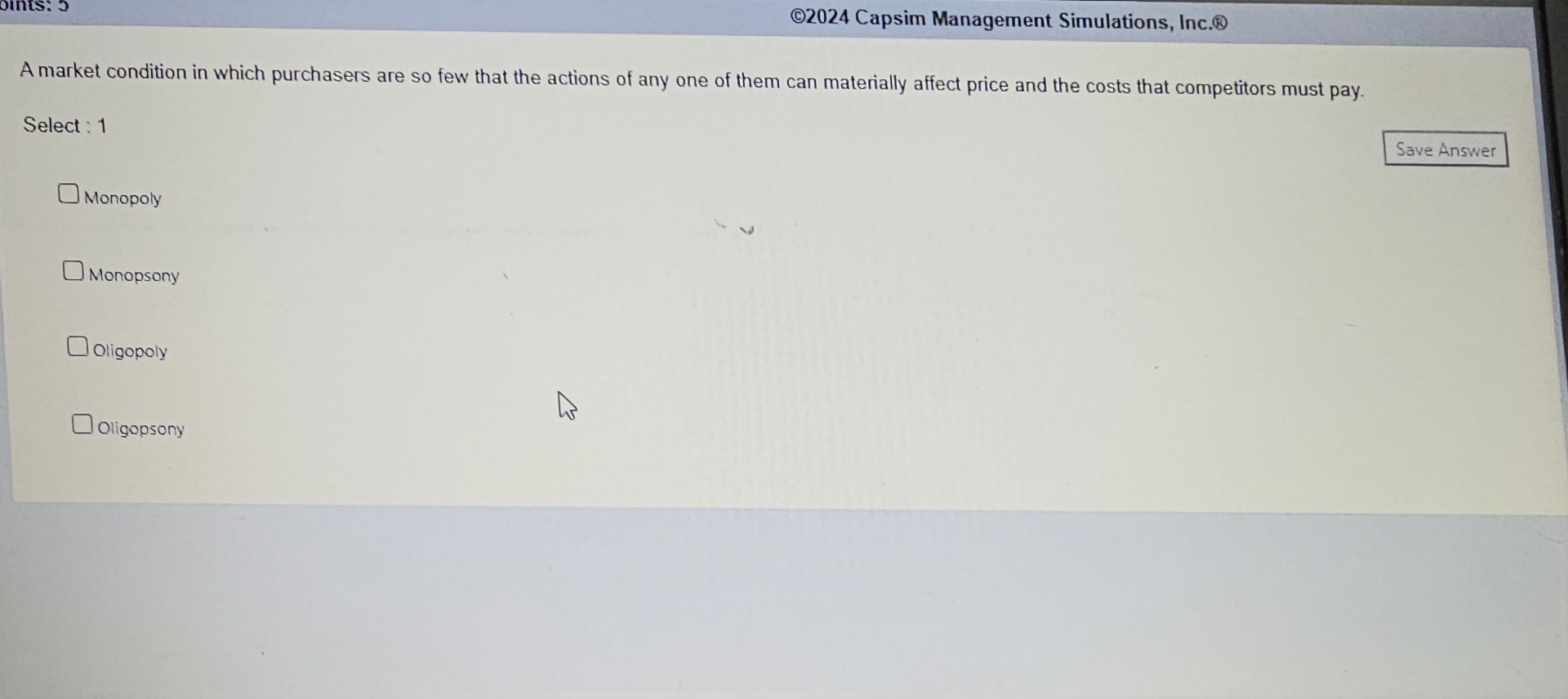 Solved (C)2024 ﻿Capsim Management Simulations, Inc.(8)A | Chegg.com