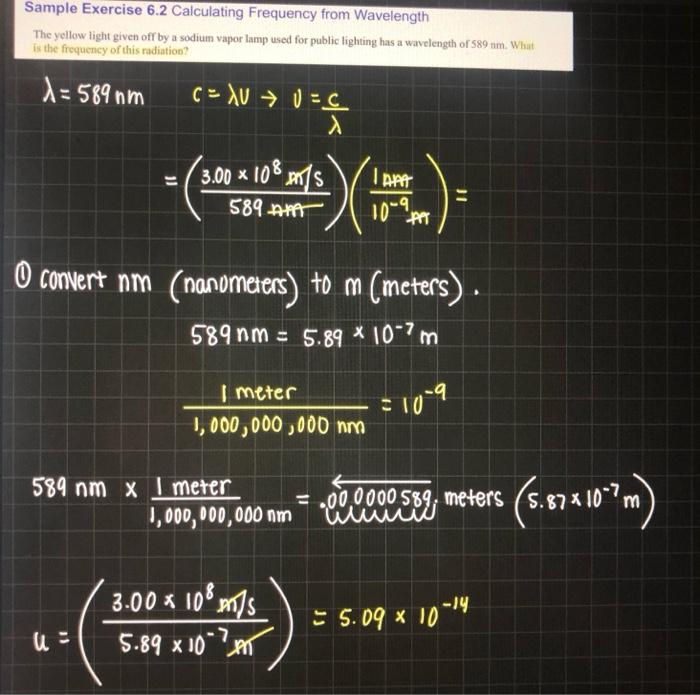 Solved Sample Exercise 6.2 Calculating Frequency from | Chegg.com