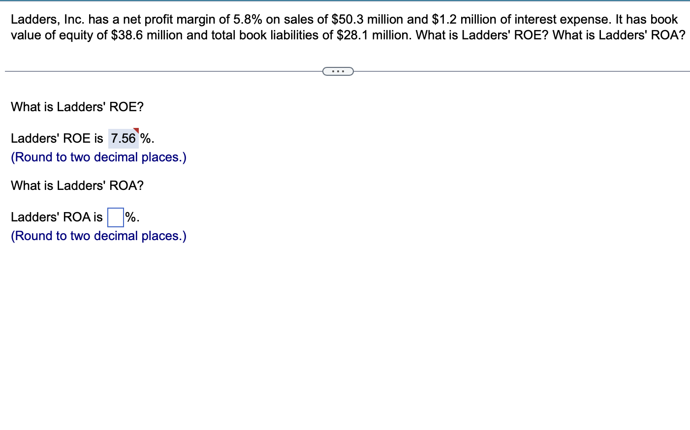 Solved Ladders, Inc. has a net profit margin of 5.8% ﻿on | Chegg.com