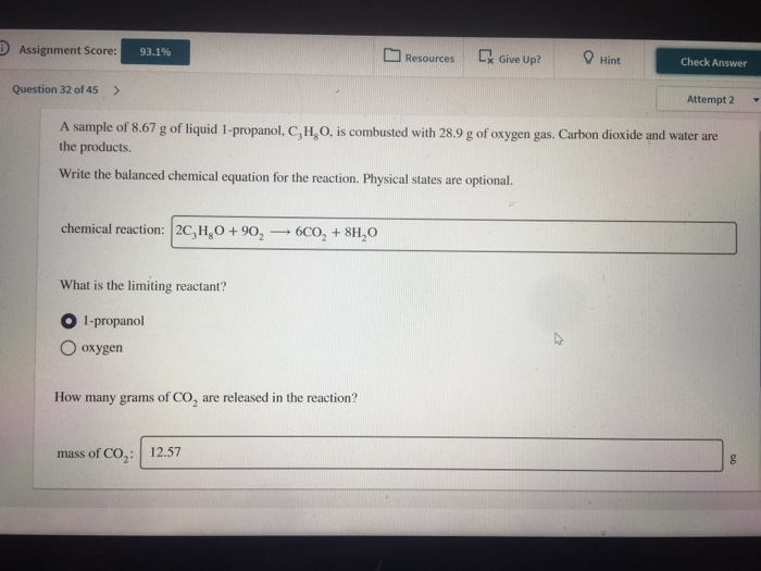 Solved Assignment Score: 93.1% Resources Give Up? Hint Check | Chegg.com