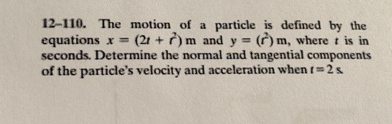 Solved 12-110. ﻿The motion of a particle is defined by the | Chegg.com