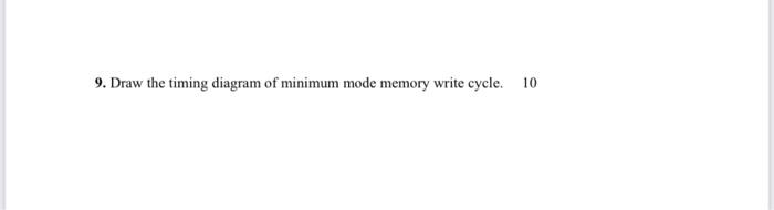 Solved 9. Draw the timing diagram of minimum mode memory | Chegg.com