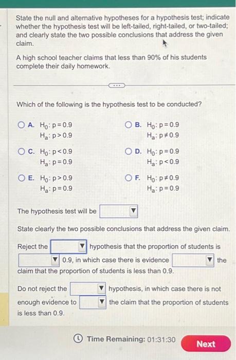 Solved State the null and alternative hypotheses for a | Chegg.com
