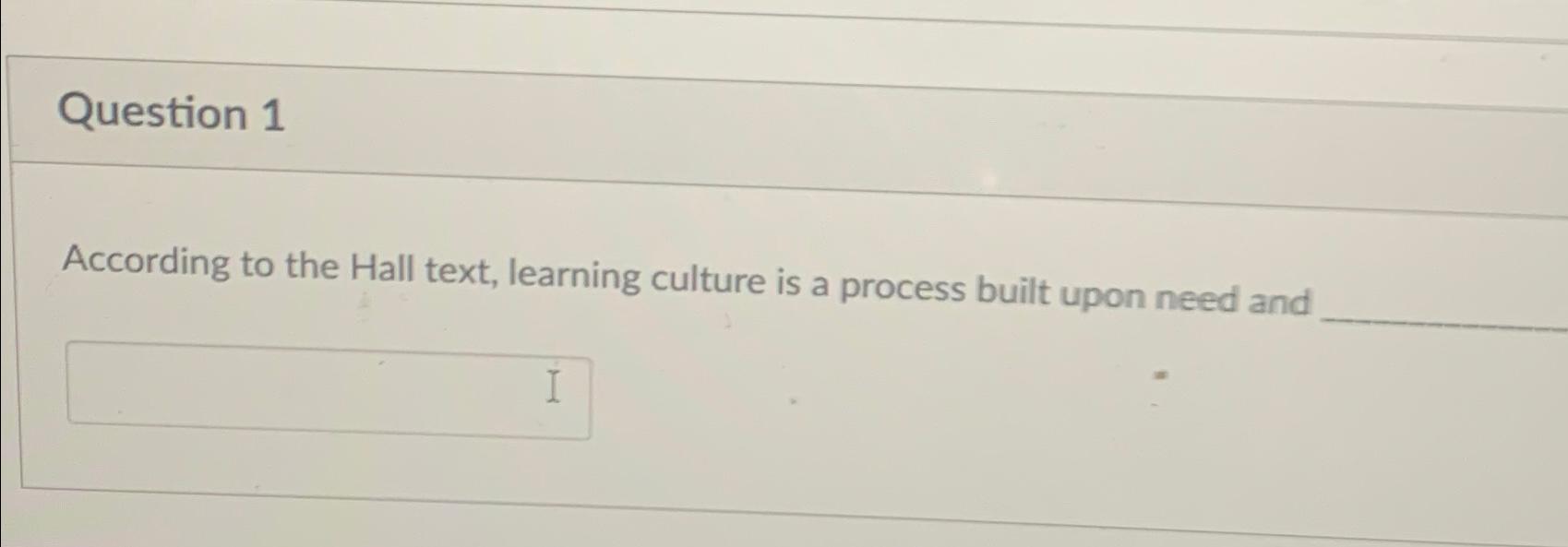 Solved Question 1According to the Hall text, learning | Chegg.com