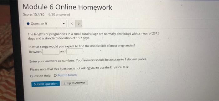 Solved Module 6 Online Homework Score: 15.4/80 6/20 answered | Chegg.com