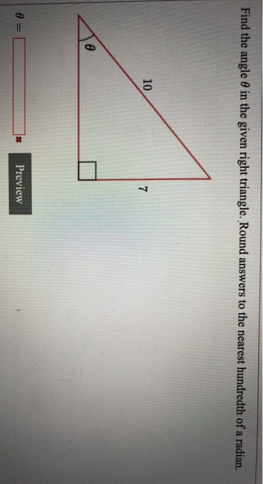 Solved Il Find the angle 0 in the given right triangle. | Chegg.com