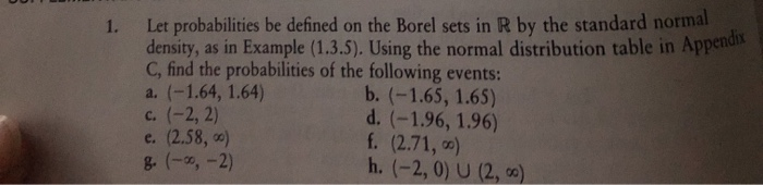 Solved Let probabilities be defined on the Borel sets in R | Chegg.com