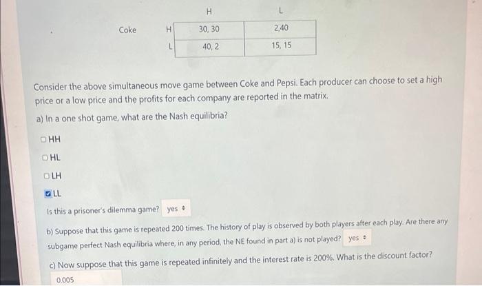 Solved Consider the above simultaneous move game between | Chegg.com