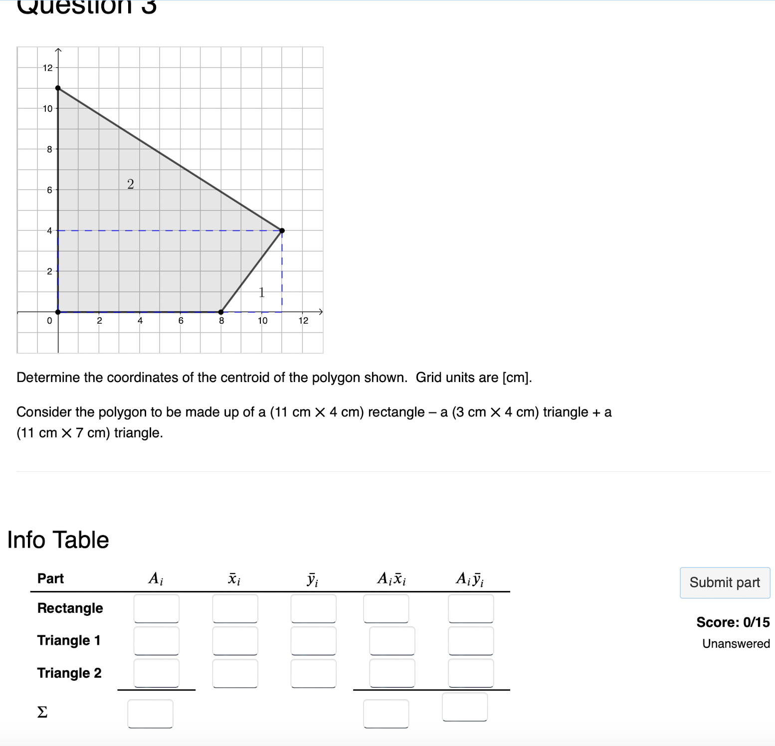 Solved Determine the coordinates of the centroid of the | Chegg.com