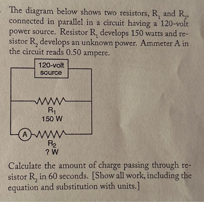 Solved The diagram below shows two resistors, R1 and R2, | Chegg.com