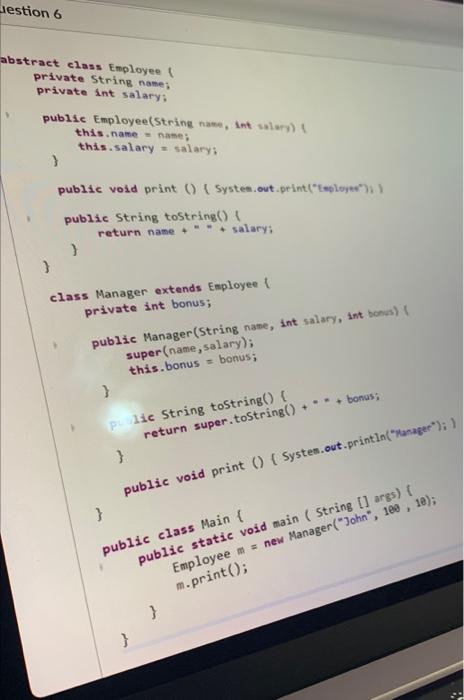 Solved tract class Employee private String name; private int | Chegg.com