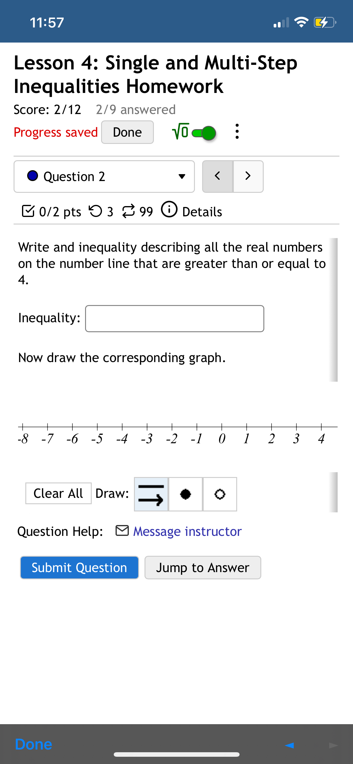 Solved 11:57Lesson 4: Single and Multi-Step Inequalities | Chegg.com